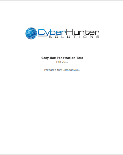 Sample Pen Test Report By Cyberhunter Cyber Security Services